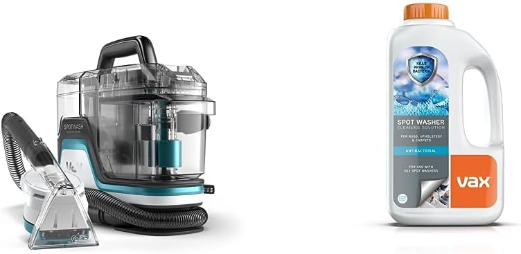 Vax SpotWash Home Pet-Design Spot Cleaner + Vax SpotWash Antibacterial Solution-1L Spot Washer ...