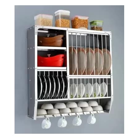 Sprylife Stainless Steel Wall Mounted Kitchen Utensils Dish Rack (39x36 ...