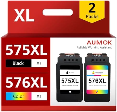 AUMOK Remanufacturées Cartouches d'encre Remplacement pour Cartouche Canon 575 576 XL pour Canon ...