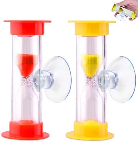 2 Pcs Kids Toothbrush Timer - 3 Min Sand Timer, Suction Cup Design ...