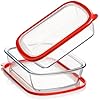 Amazon.com: 1.3QT Rectangle Small Glass Baking Dish with Lid Set of 2 ...