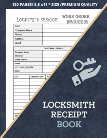 Amazon.com: Locksmith Receipt Book: Locksmith Service Work Order ...