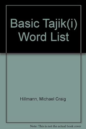 Basic Tajik(i) Word List: 9781931546003: Books - Amazon.ca