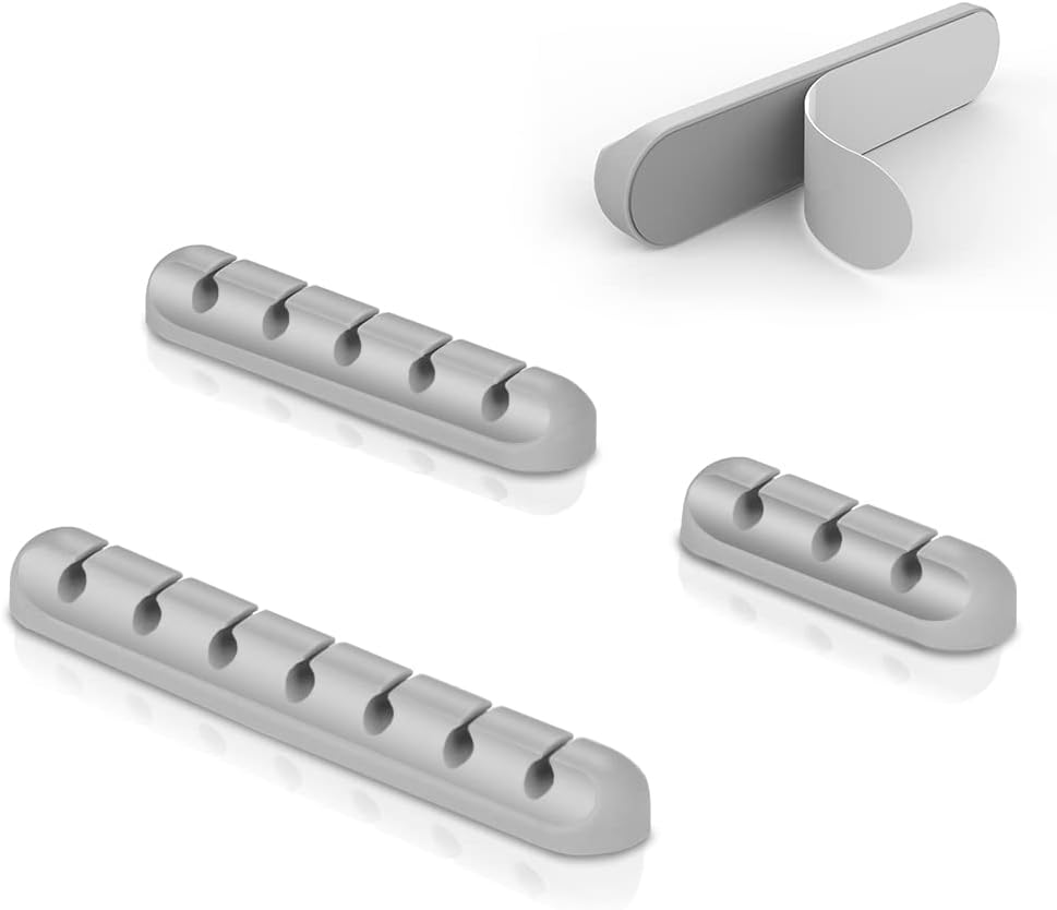 Cable Clips Cord Management Organizer, 3 Packs Silicone Adhesive Hooks ...