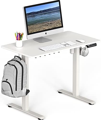 SHW 40 Inch Electric Height Adjustable Sit Stand Desk with Hanging ...