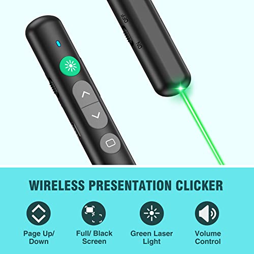 Snapklik.com : Presentation Clicker Green, Rechargeable Wireless ...