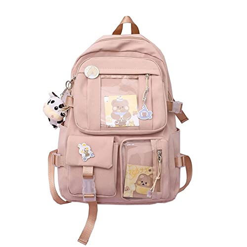 Eagerrich Cute Backpack with Cute Pin Accessories Plush Pendant for ...