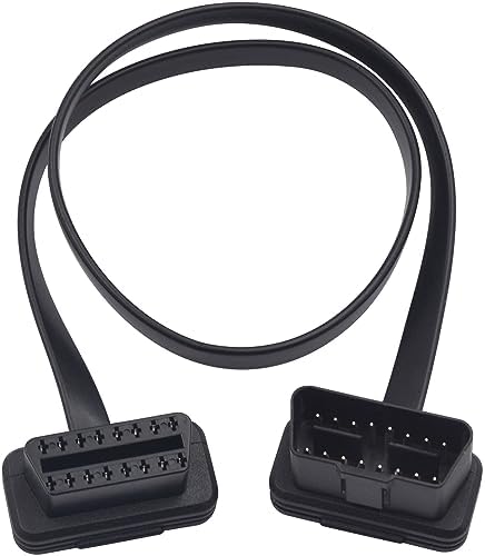 Duttek OBD2 Extension Cable 2FT/60cm, OBD2 16-pin Male and Female Flat Ribbon Cable. for Car ...