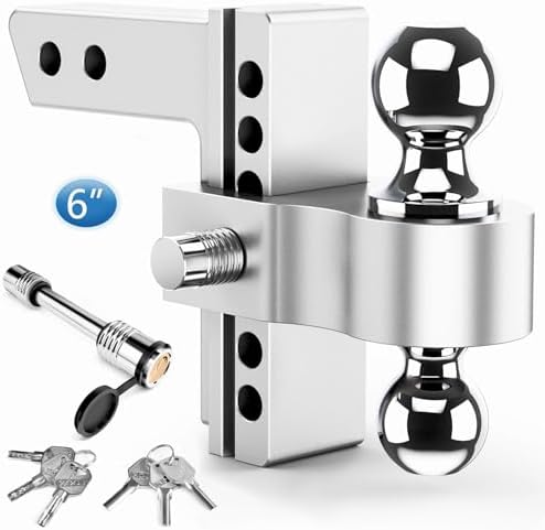Amazon.com: Sulythw Adjustable Trailer Ball Hitch 6 Inch Drop Hitch ...