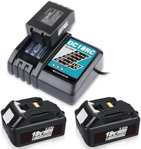MANUFER BL1850 5.0Ah Replacement for Makita 18V battery 2Packs with ...