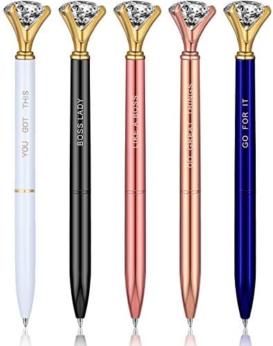 Amazon.com : 5 Pieces Diamond Quotes Pen Inspirational Ballpoint Pen ...