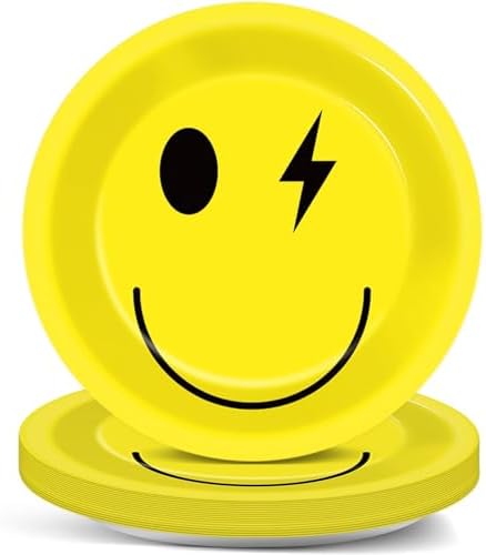 Amazon.com: Yaomiao 60 Pcs 9 Inch One Happy Dude Paper Plates One Happy ...