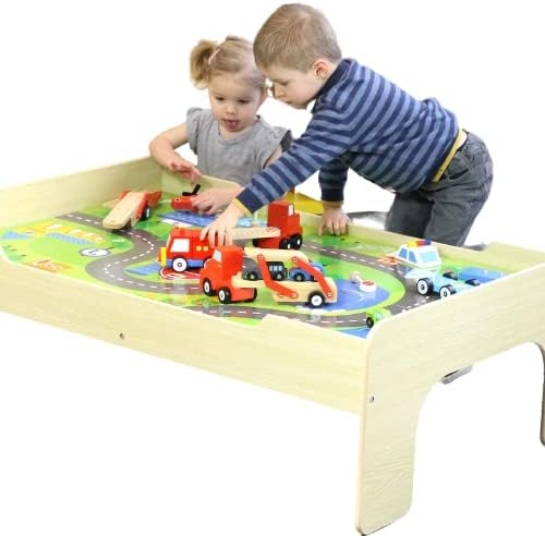 Tooky Toys Children's Wooden Play Table - Safe & Durable 2-in-1 ...