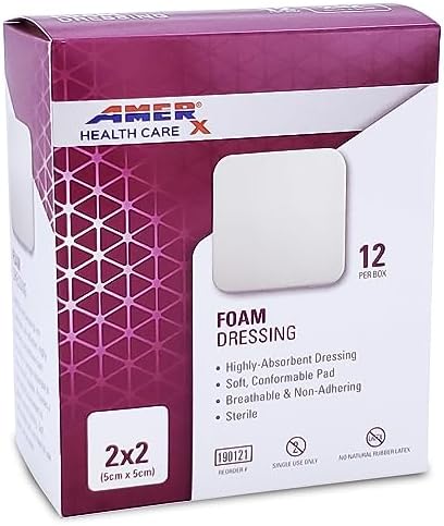 Amazon.com: AMERX Foam Dressing - Wound Dressing Pads - Waterproof ...