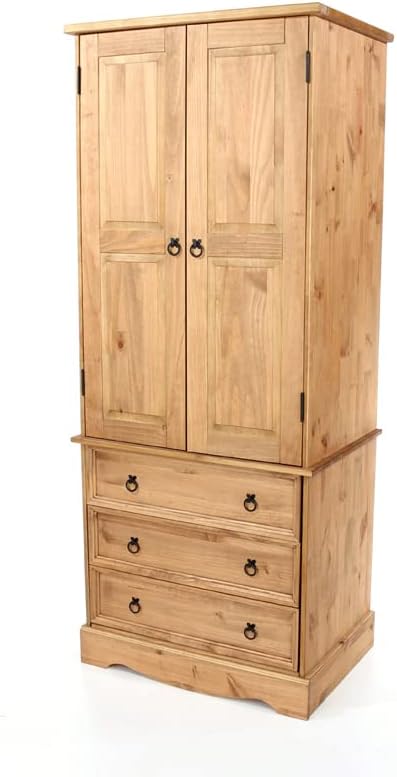 Core Products Corona Waxed Pine 2 Door, 3 Drawer Wardrobe : Amazon.co ...