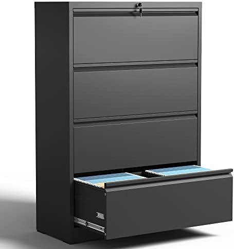Amazon.com: IKIMI 4 Drawer Lateral File Cabinets,Metal Lateral Filing ...