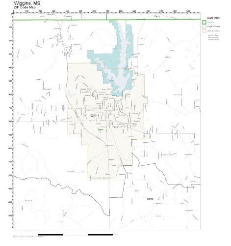 ZIP Code Wall Map of Wiggins, MS ZIP Code Map Not Laminated: Amazon.com ...