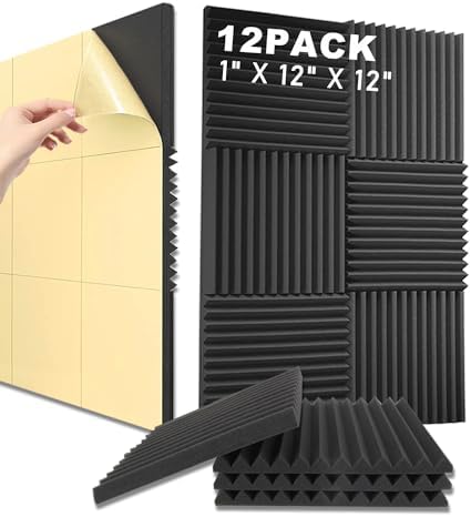 Amazon.com: 24 Pack Self-adhesive Sound Proof Foam Panels, 1" X 12" X ...