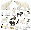 Amazon.com: Toymany 14PCS Mini Arctic Animals Figurines Set, Polar ...