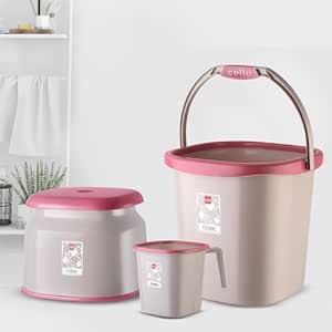 Cello Cubic 20 Bathroom Set | Sturdy and Durable | Cubic Set (Bucket 18 ...
