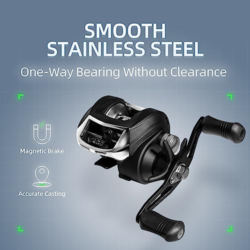 Snapklik.com : HANDING Baitcasting Reels 63:1 Gear Ratio 18LB Max Drag ...