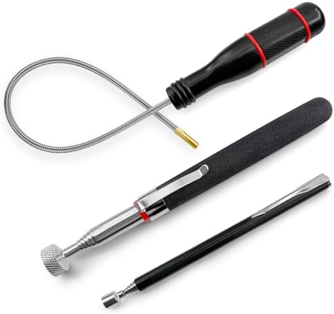 3 Pcs Magnetic Pickup Kit,Bendable Magnetic Gripper with 45cm Flexible ...