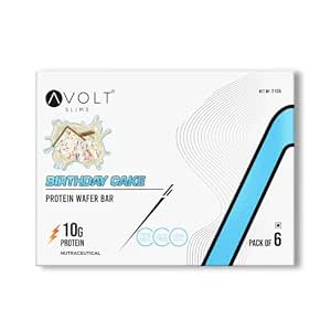 Avolt Slims Birthday Cake Protein Bars with 10g Protein | Pack of 6 x ...