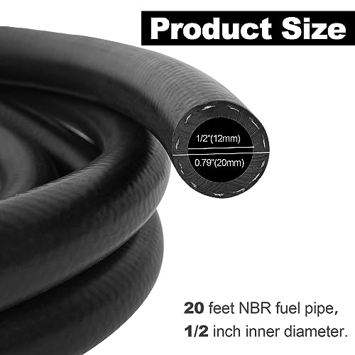 Snapklik.com : 20 Feet Fuel Line Hose, 1/2 Inch Inside Diameter NBR ...