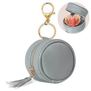 Amazon.com: Smlpuame Pacifier Holder Case with Clip,PU Leather Pacifier ...