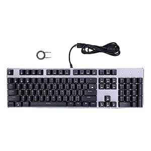 USB Keyboard, Metal ABS LED Backlit 104 Keys Ergonomic Non Slip Design ...