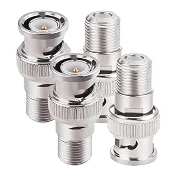 Amazon.com: Goupchn F to BNC Connector 4PCS BNC Male to F Female RF Coax Coaxial 75 Ohm RG6 RG59 ...