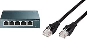 Amazon.com: TP-Link 5 Port Gigabit Ethernet Switch and Amazon Basics ...
