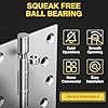 KOLET Ball Bearing Door Hinges, 4 x 4 Inches Door Hinges, Square Corner, Stainless Steel Hinges ...