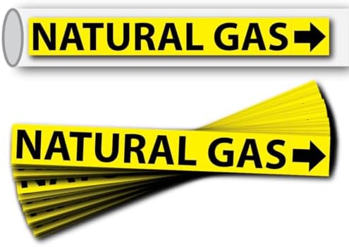 Amazon.com: (25 Pack) Natural Gas Pipe Labels Stickers with Arrows ...