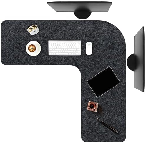 Amazon.com: Relaxweex Felt l Shaped Mouse Pad 36.2" x 15.7" Corner Desk ...