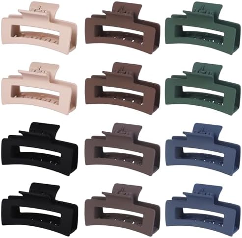 Amazon.com: 12 Pack 3.5 Inch Matte Square Hair Claw Clips for Women ...