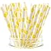 Amazon.com: Lemon Party Paper Straws (25 Pack) - Baby/Bridal Shower ...