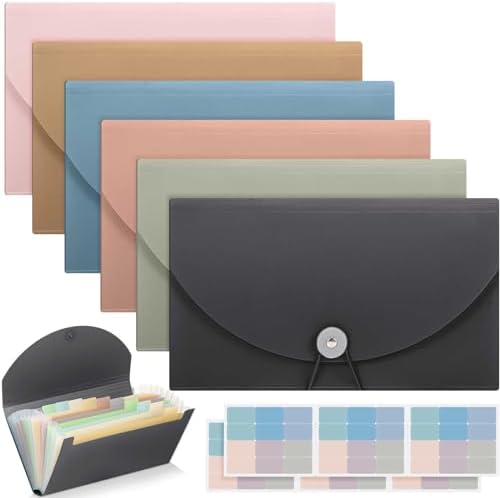 Amazon.com : Geyoga 6 Pack 13 Pockets Expanding File Folder Small File ...