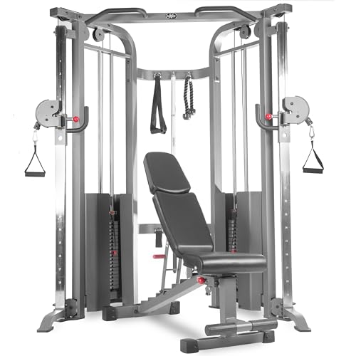 XMARK Functional Trainer Cable Machine, Cable Crossover, All-in-One Gym ...