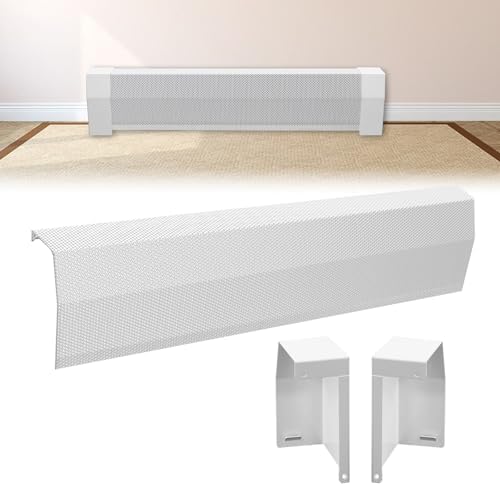 4ft Steel Easy Slip-On Baseboard Heater Cover with End Caps for ...