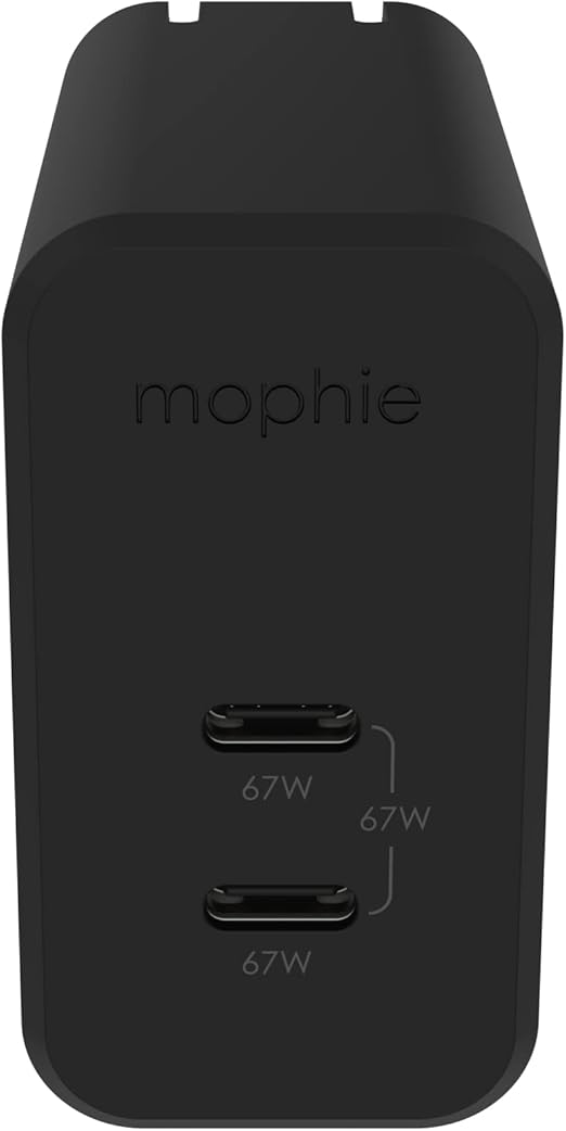 Amazon.com: Mophie speedport 67 USB-C Charger GaN 67W, 2-Port Fast Compact Foldable Wall Charger ...