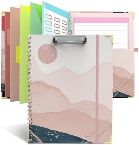 Amazon.com : Spiral Clipboard Folio with Refillable Lined Notepad for ...