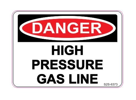 Danger High Pressure Gas Line OSHA Safety Sign, 14" x 10": Amazon.com ...