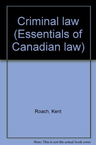 Criminal law (Essentials of Canadian law) : Amazon.in: Books