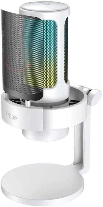 USB PC Microphone, FIFINE Gaming RGB Desktop Mic for Mac/Windows, with ...
