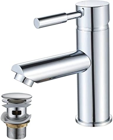 Basin Tap with pop up Waste,Luckyhome Washroom Sink Mixer Taps Single ...