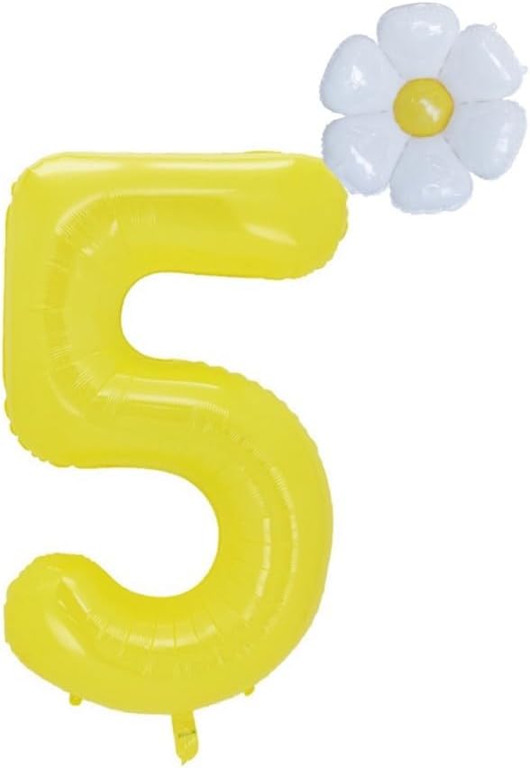 Globos amarillos de 40 pulgadas con el número 5, globos de helio ...