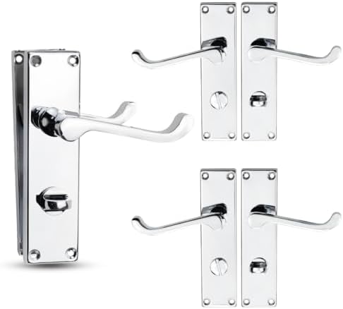 Bwintech 3 Sets Polished Chrome Victorian Lever on Plate, Latch ...