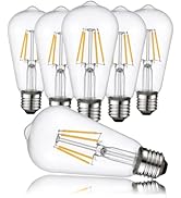 HESSION Vintage LED Edison Bulbs 4W ST58,Equivalent 60W,Dimmable,6 Pack ...