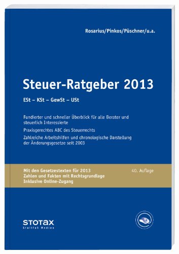 『Steuer-Ratgeber 2013: ESt-KSt-GewSt-USt』｜感想・レビュー - 読書メーター